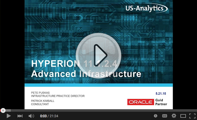 Oracle Hyperion 11.1.2.4 Advanced Infrastructure Overview